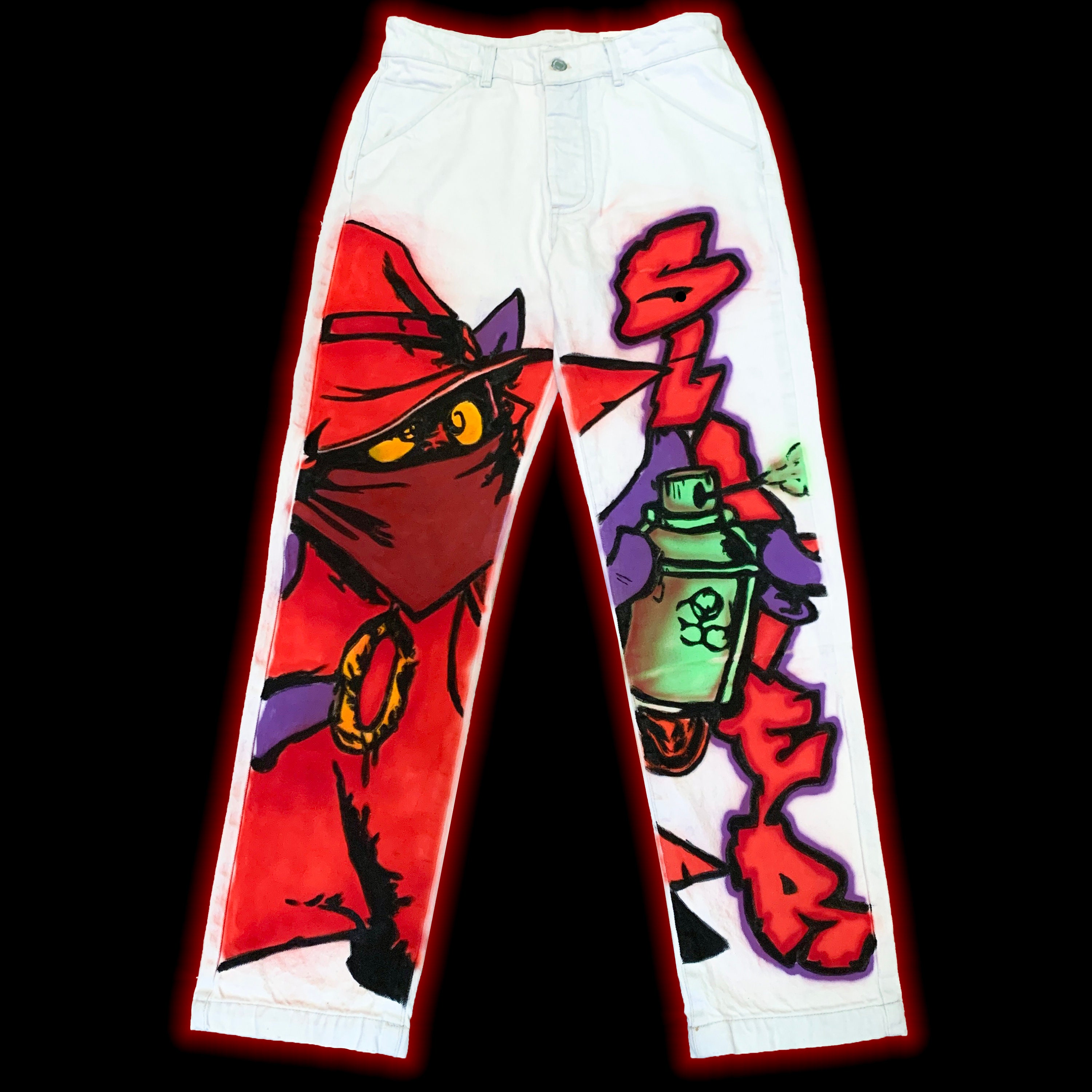 1 of 1 Custom Graffiti Anime Jeans Customized Hand Painted Pants W30 ...