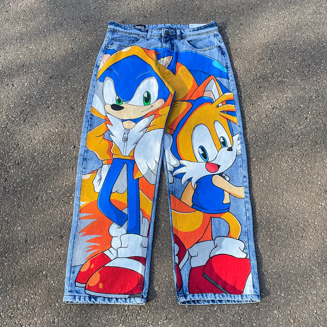 1 of 1 Custom Anime Jeans Cartoon Pants Mens Customized Style ...