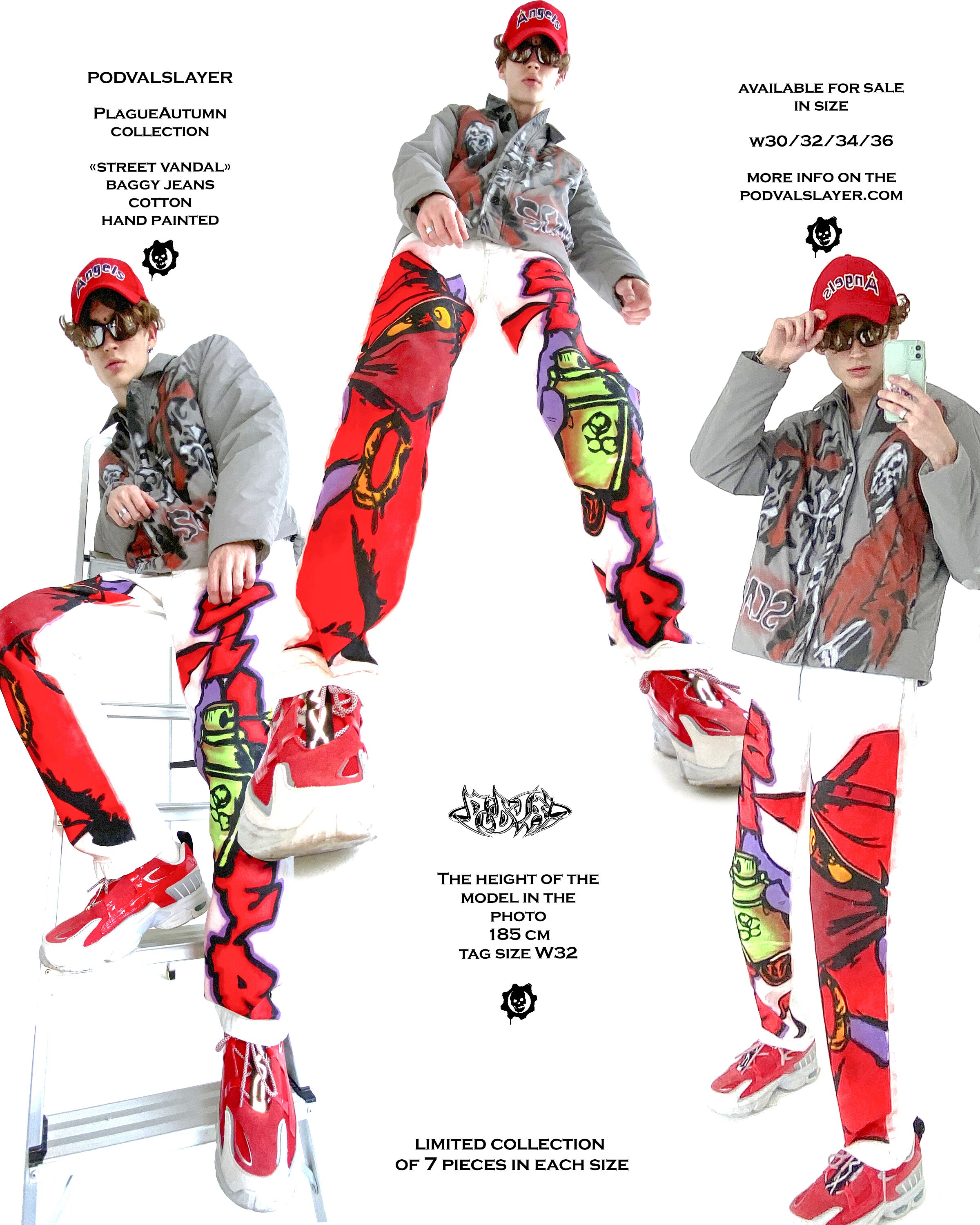 1 of 1 Custom Graffiti Anime Jeans Customized Hand Painted Pants W30 ...