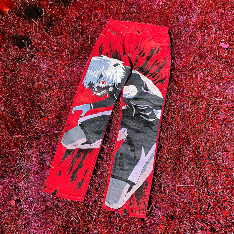 Red Vamp Anime Cartoon Jeans Streetfashion Cosplay Style 1of1 W30L34 ...