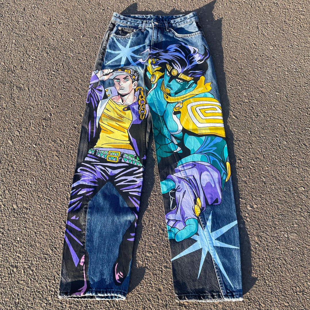 1 of 1 Custom Anime Jeans Cartoon Pants Mens Customized Style ...