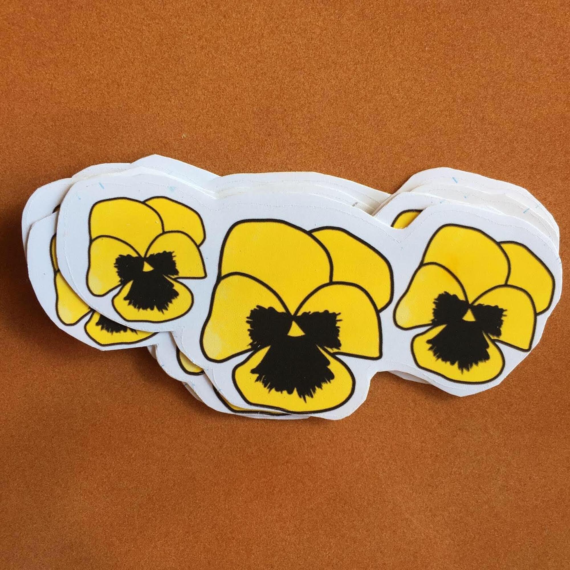 Yellow Mmmbop Pansy Sticker/Watercolor/Decal/Laptop/Hanson | Etsy