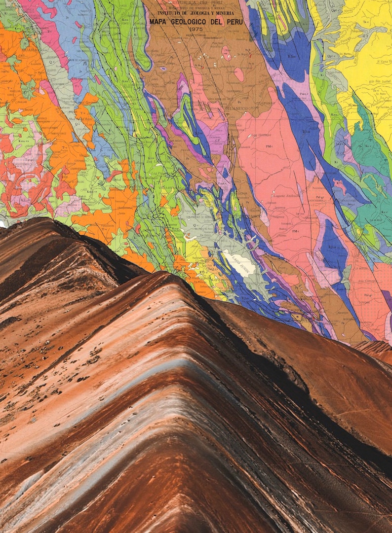 Rainbow Mountain + Geologic Map of Peru (18x24/gloss) - Etsy