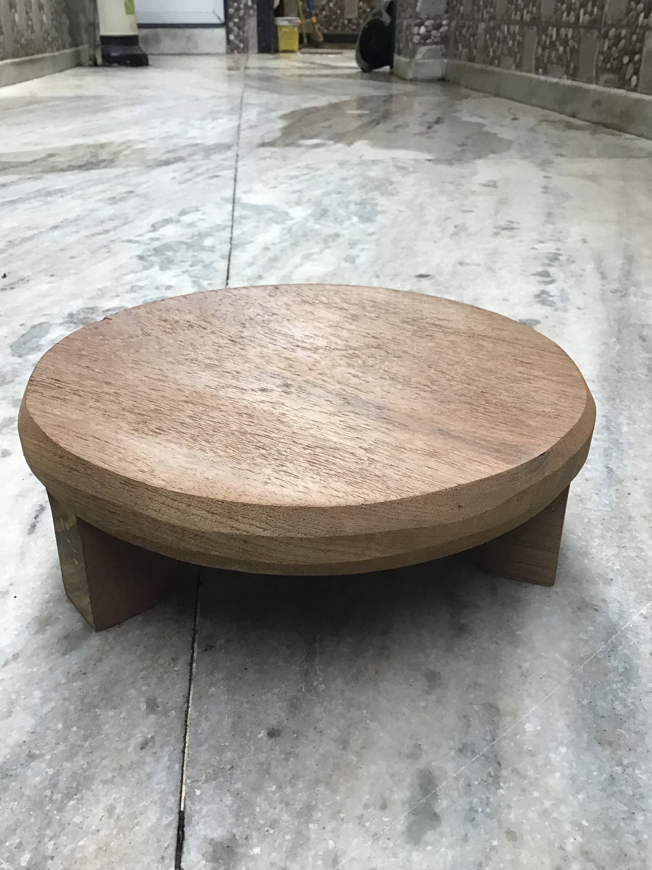 Reclaimed Teak Wood Round Base, Untreated Wood Riser - Etsy