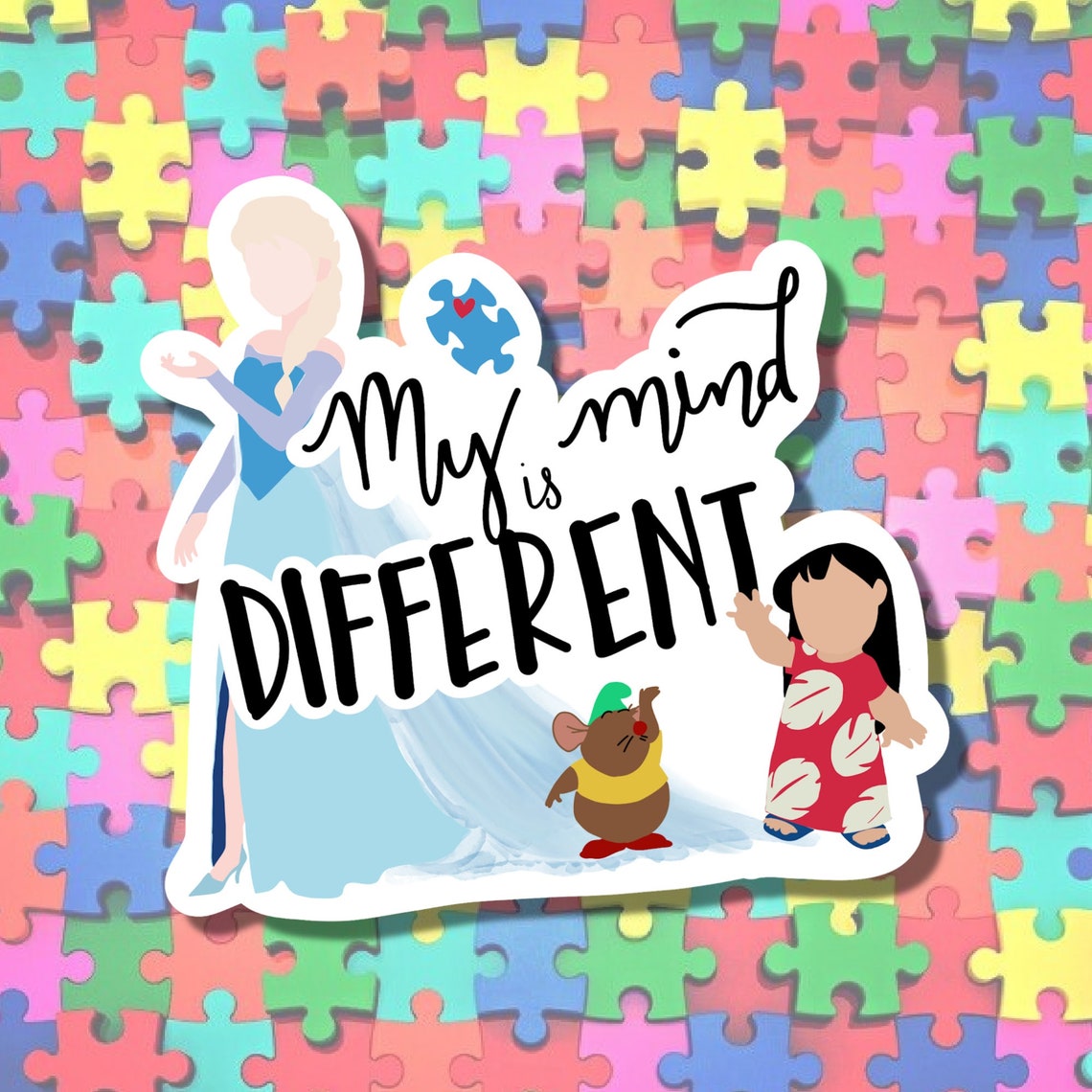 Disney Autism Vinyl Sticker My Mind is Different Waterproof - Etsy