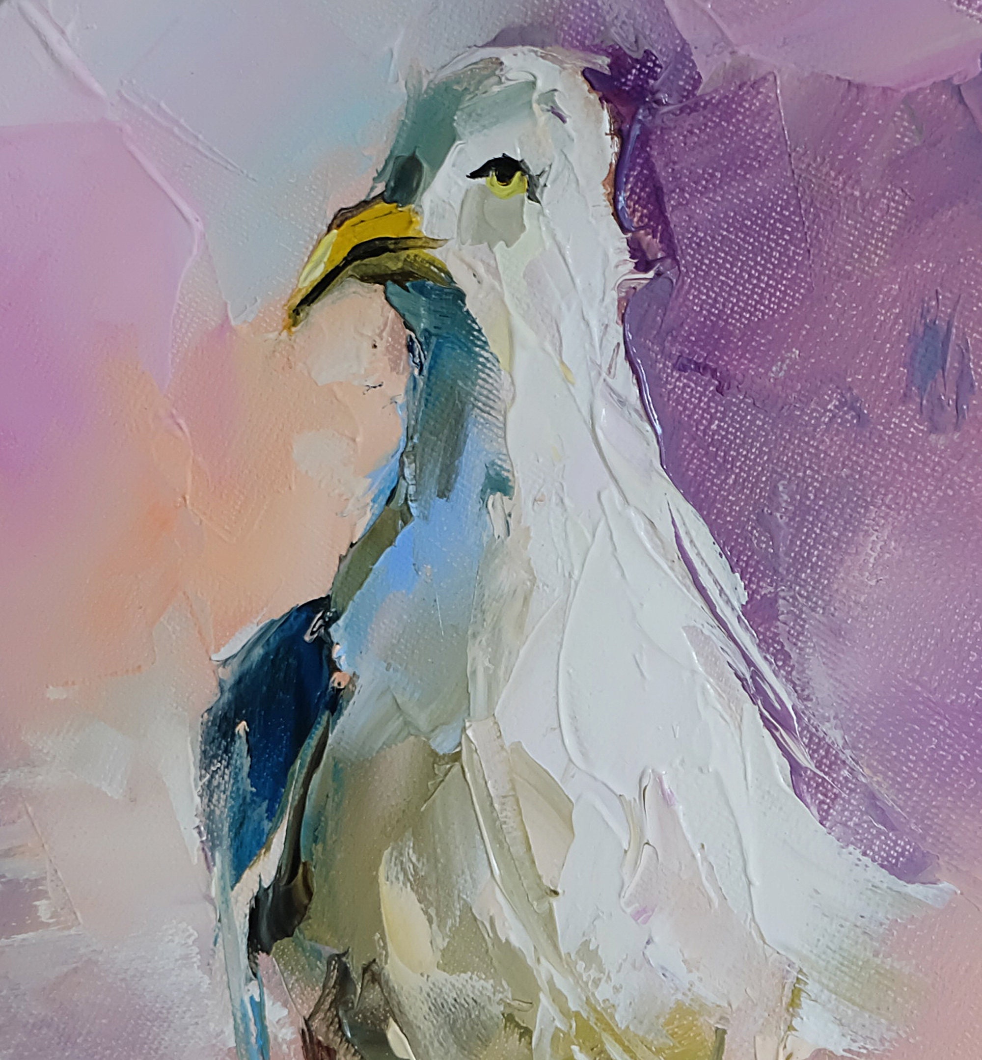 Seagull Painting Birds Art Birds Painting Gull Wall Art | Etsy