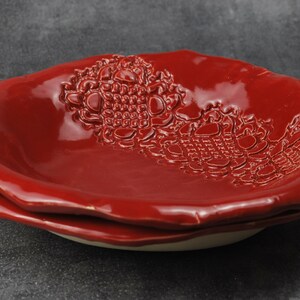 Beautiful Large Stoneware Red Serving Platter, Handmade in France, Dish ...