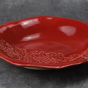 Beautiful Large Stoneware Red Serving Platter, Handmade in France, Dish ...