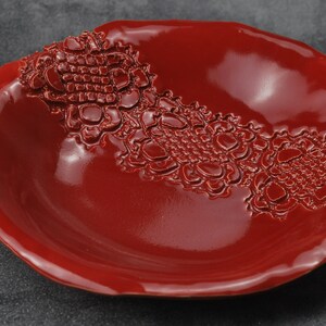 Beautiful Large Stoneware Red Serving Platter, Handmade in France, Dish ...