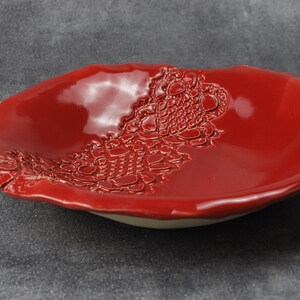 Beautiful Large Stoneware Red Serving Platter, Handmade in France, Dish ...