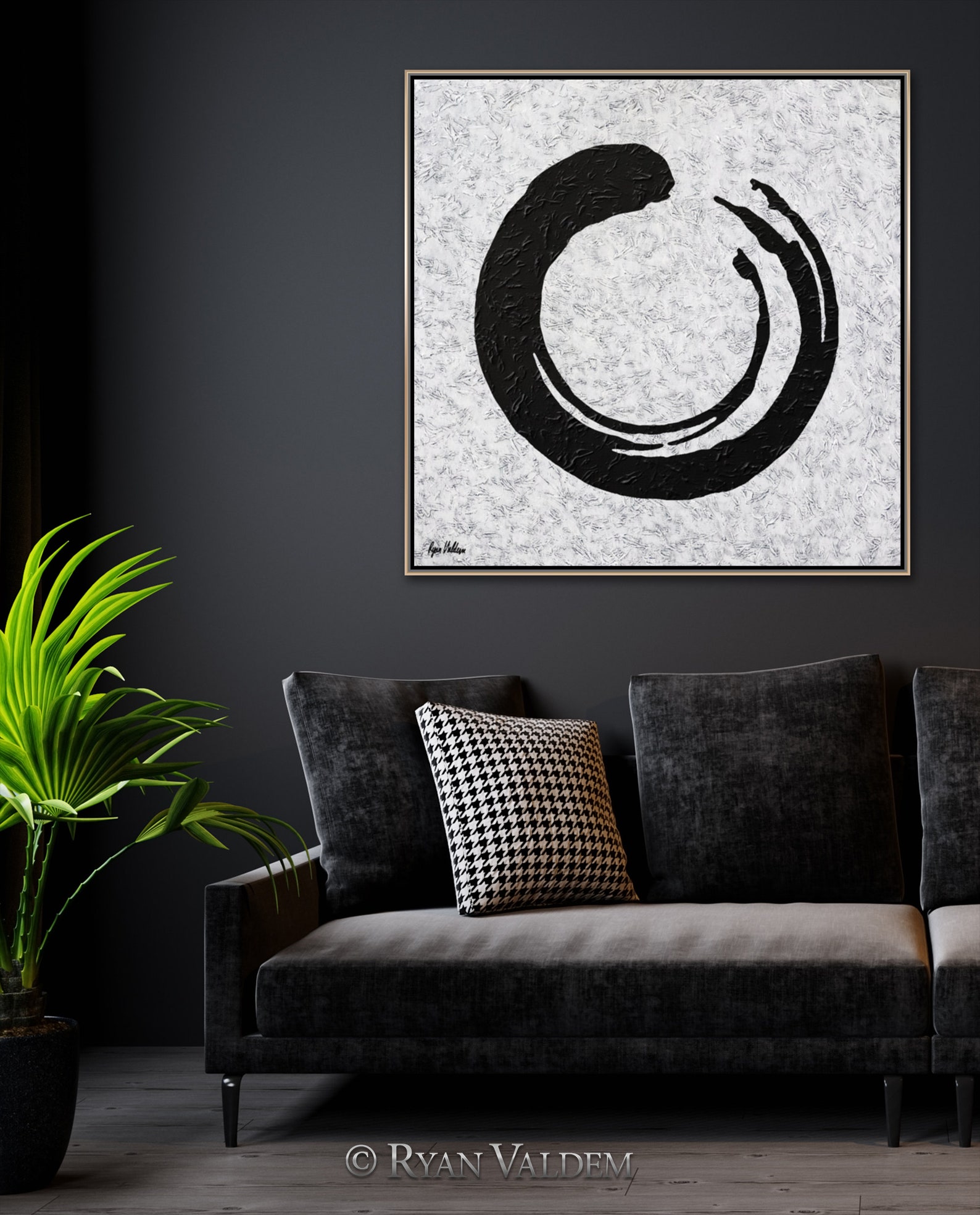 Enso Painting Circle Large Wall Art Thick Layers Zen Yoga | Etsy