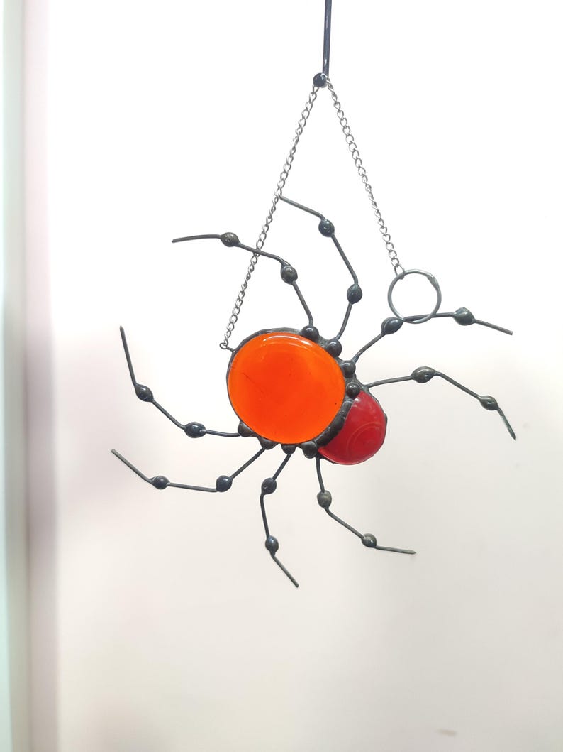 Red Stained Glass Spider Suncatcher – Valentine Gift, Gift for Friend ...
