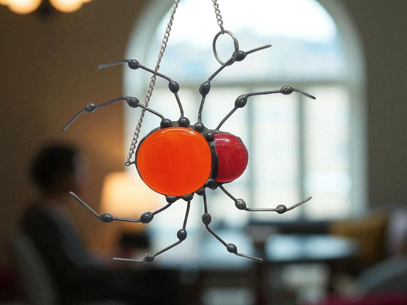 Red Stained Glass Spider Suncatcher – Valentine Gift, Gift for Friend ...