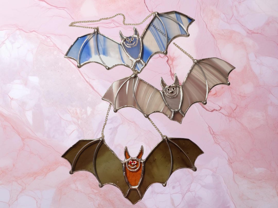 Stained Glass Bat Window Hanging – Gothic Winter Decor, Fantasy ...