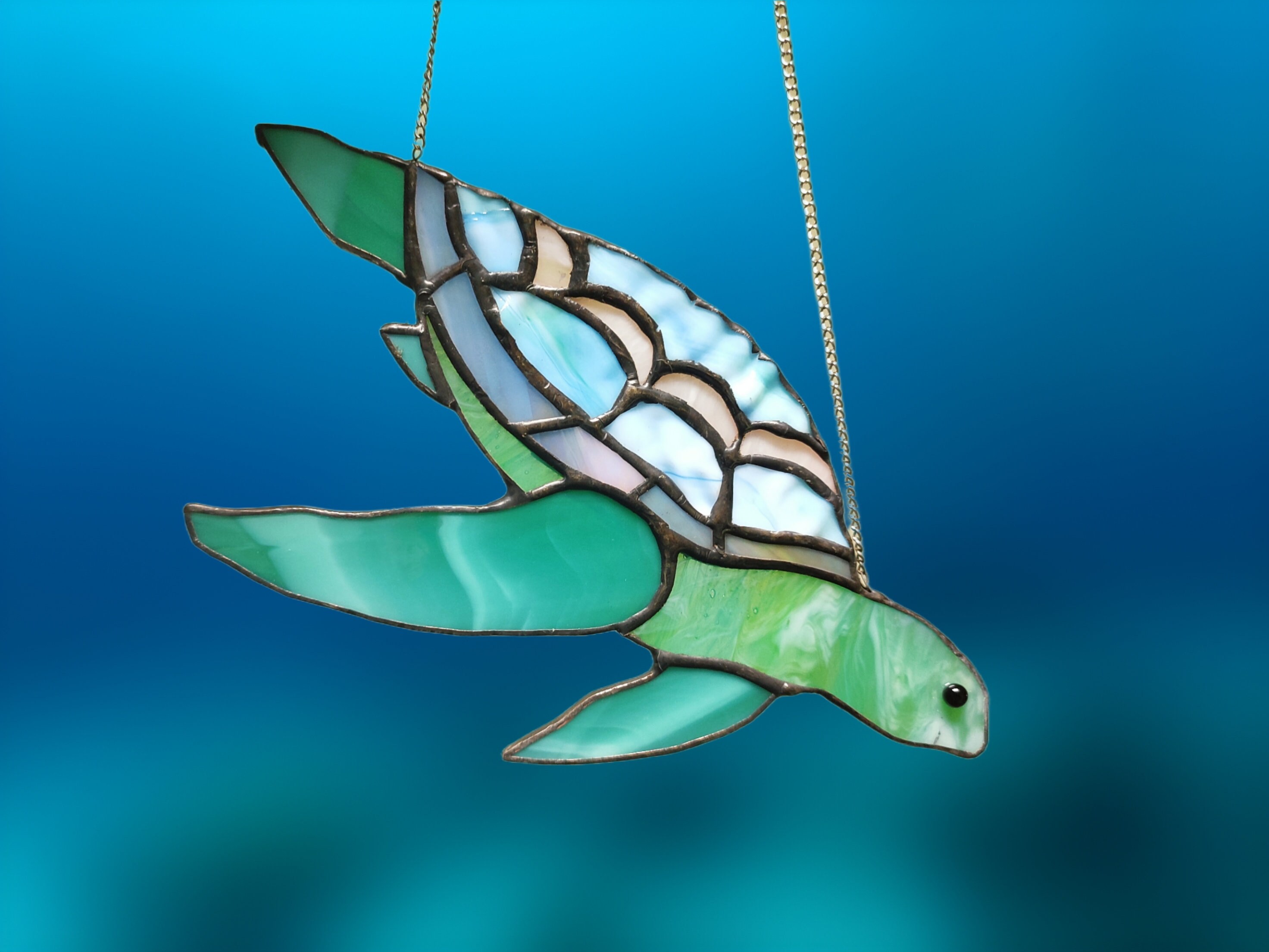 Sea Turtle Stained Glass Window Hangings Suncatcher Sea Turtle - Etsy