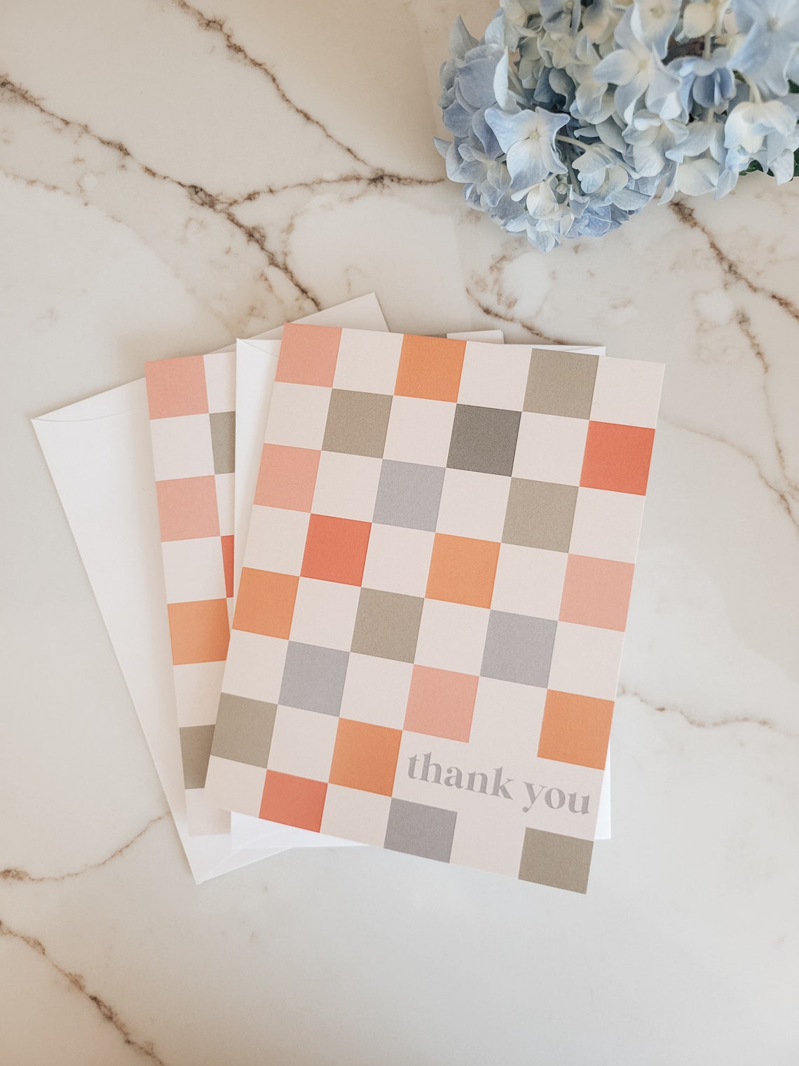 Pastel Check | Greeting Card Collection With Envelopes - Etsy