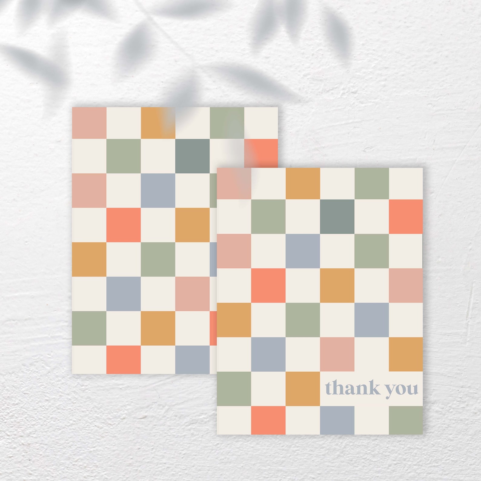 Pastel Check | Greeting Card Collection With Envelopes - Etsy