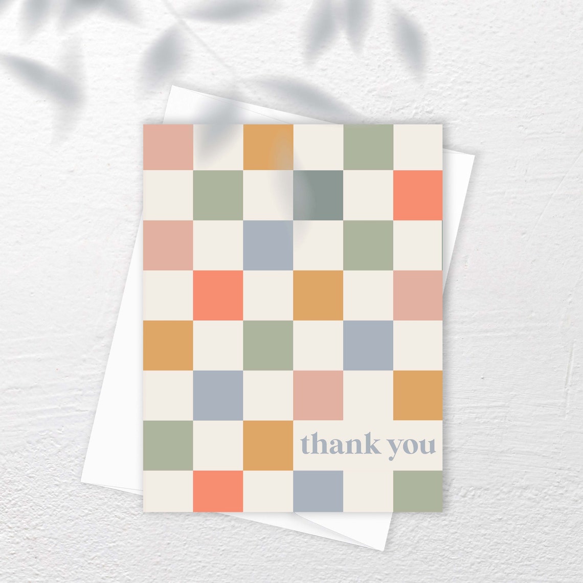 Pastel Check | Greeting Card Collection With Envelopes - Etsy