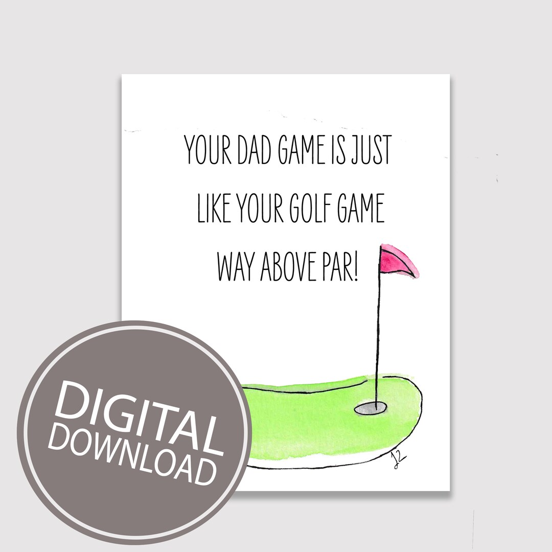 Above Par Dad Printable Father's Day Card - Etsy