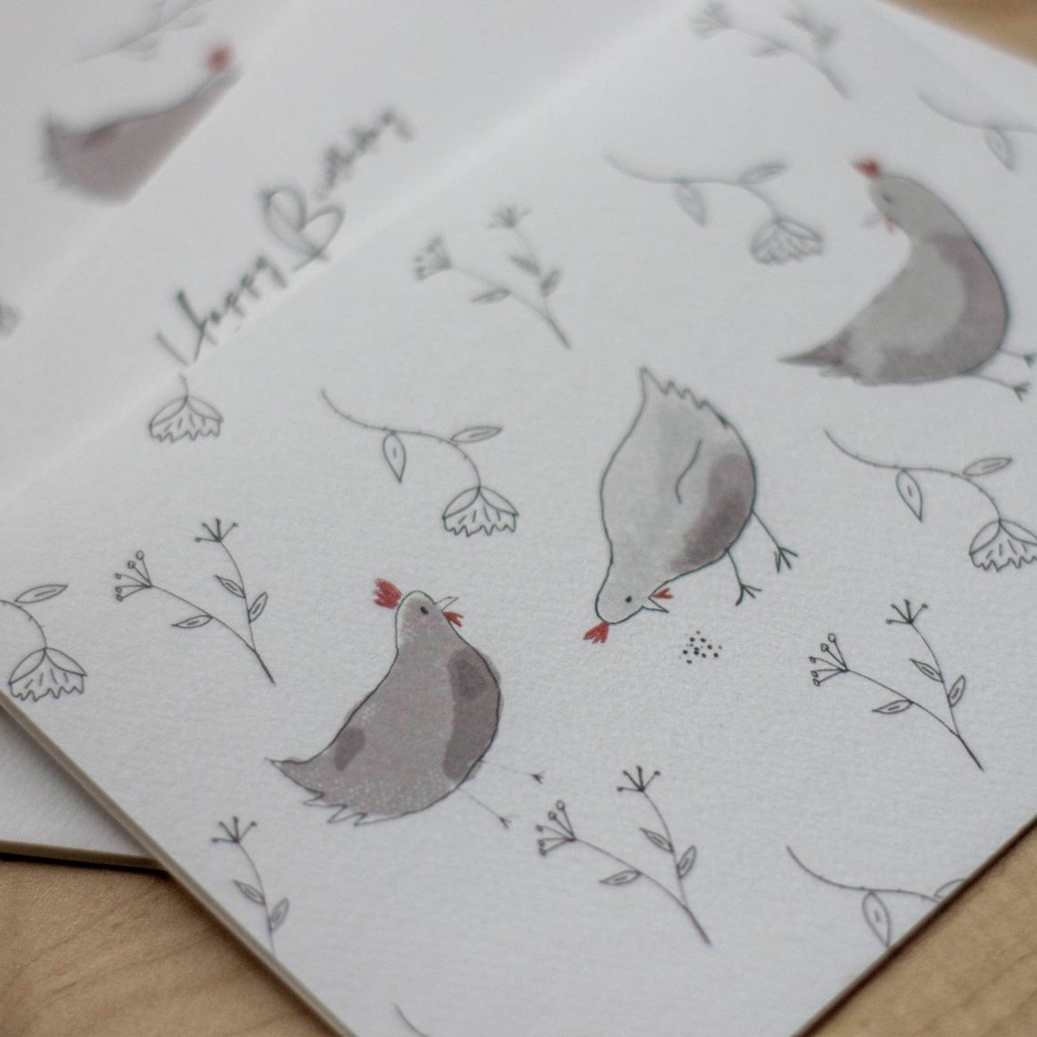 Chicken Greeting Card Set of 12 With Envelopes Cute Hand - Etsy