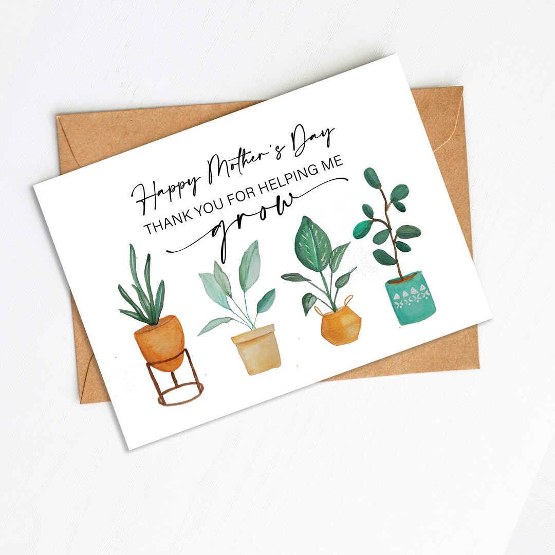 Mother's Day Thank You for Helping Me Grow Digital Download Printable ...