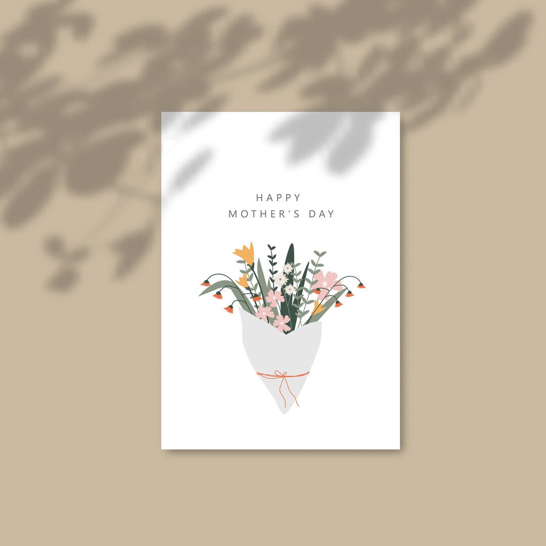 Happy Mother's Day Bouquet Card Digital Download Printable - Etsy