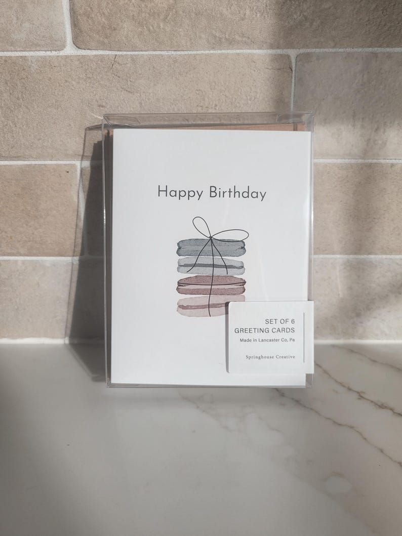 Happy Birthday Macaron Greeting Cards With Envelopes - Etsy