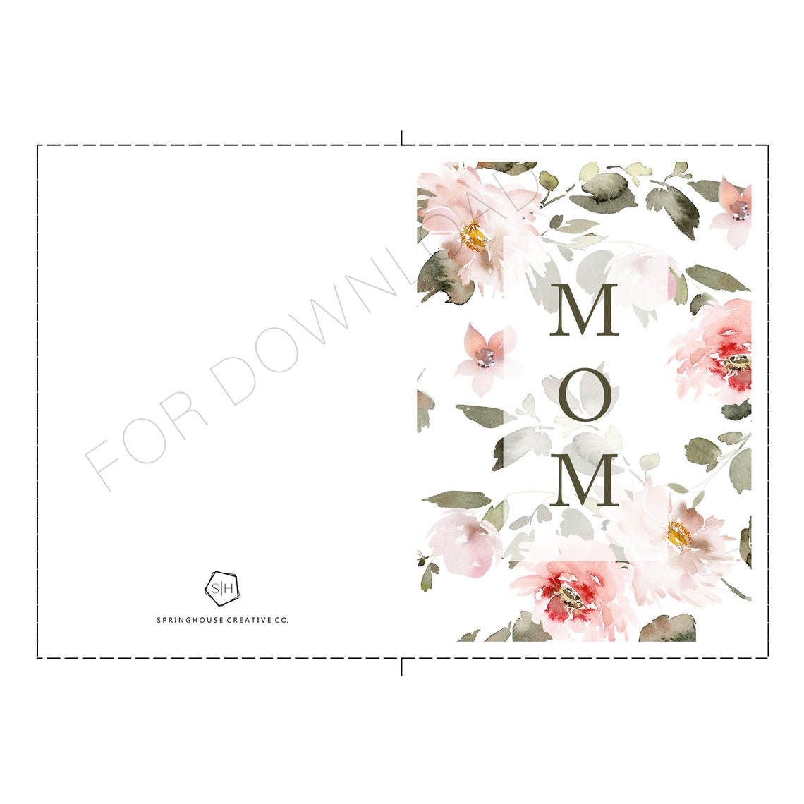 Floral Mother's Day Card Printable Instant Digital | Etsy