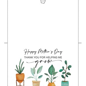 Mother's Day Thank You for Helping Me Grow Digital Download Printable ...