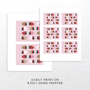 Strawberry Valentine Printables - Etsy