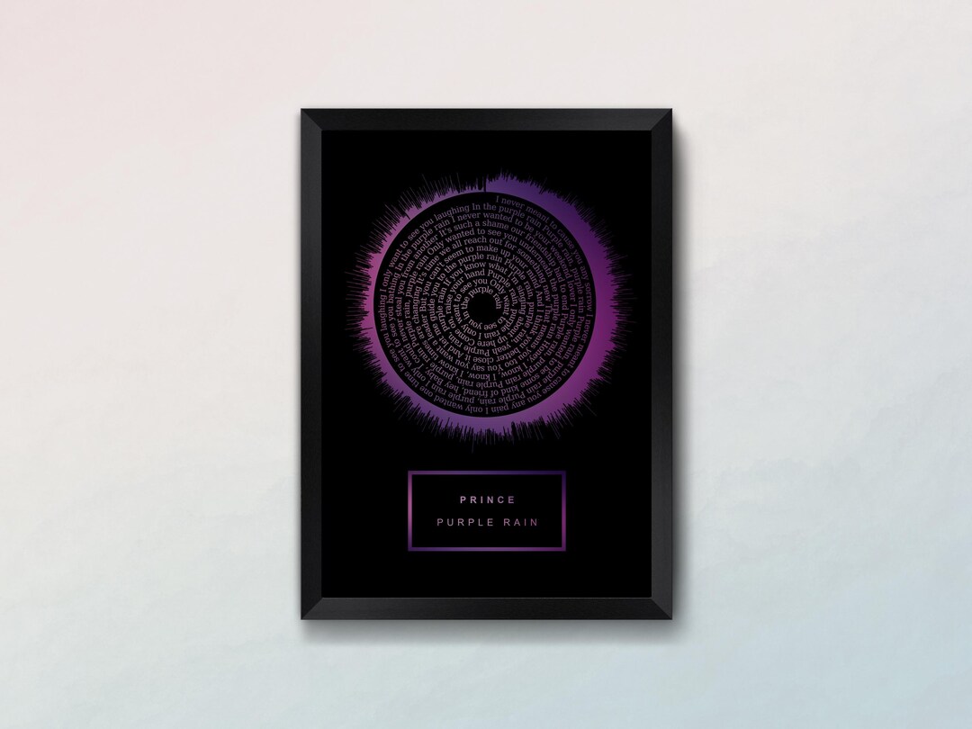Prince Purple Rain, Lyrics Print, FADED SOUND WAVE Sound Wave & Lyrics ...
