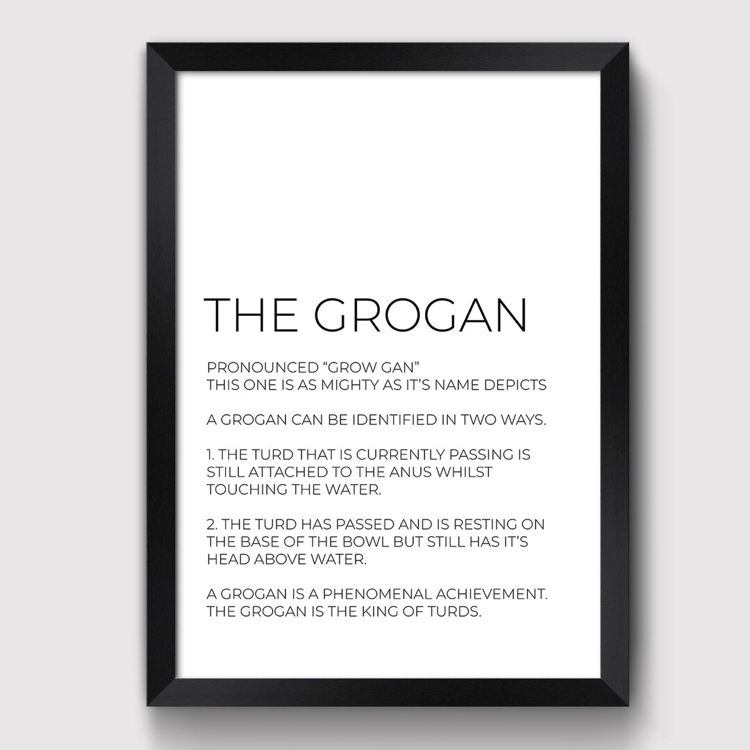 The Grogan Poo Print, Funny Toilet Poster Print - Etsy