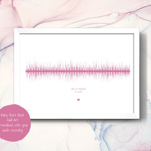 Baby Heartbeat Soundwave Art. Framed Print With Any Recording, Gift for ...