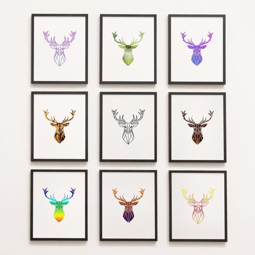 Geometric Stag Wall Art Animal Print Abstract Polygon Print - Etsy