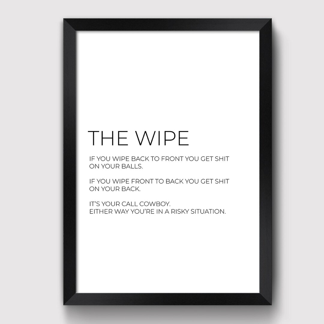 The Wipe Descriptive Poo Print, Funny Toilet Poster Print - Etsy