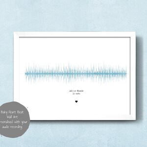 Baby Heartbeat Soundwave Art. Framed Print With Any Recording, Gift for ...