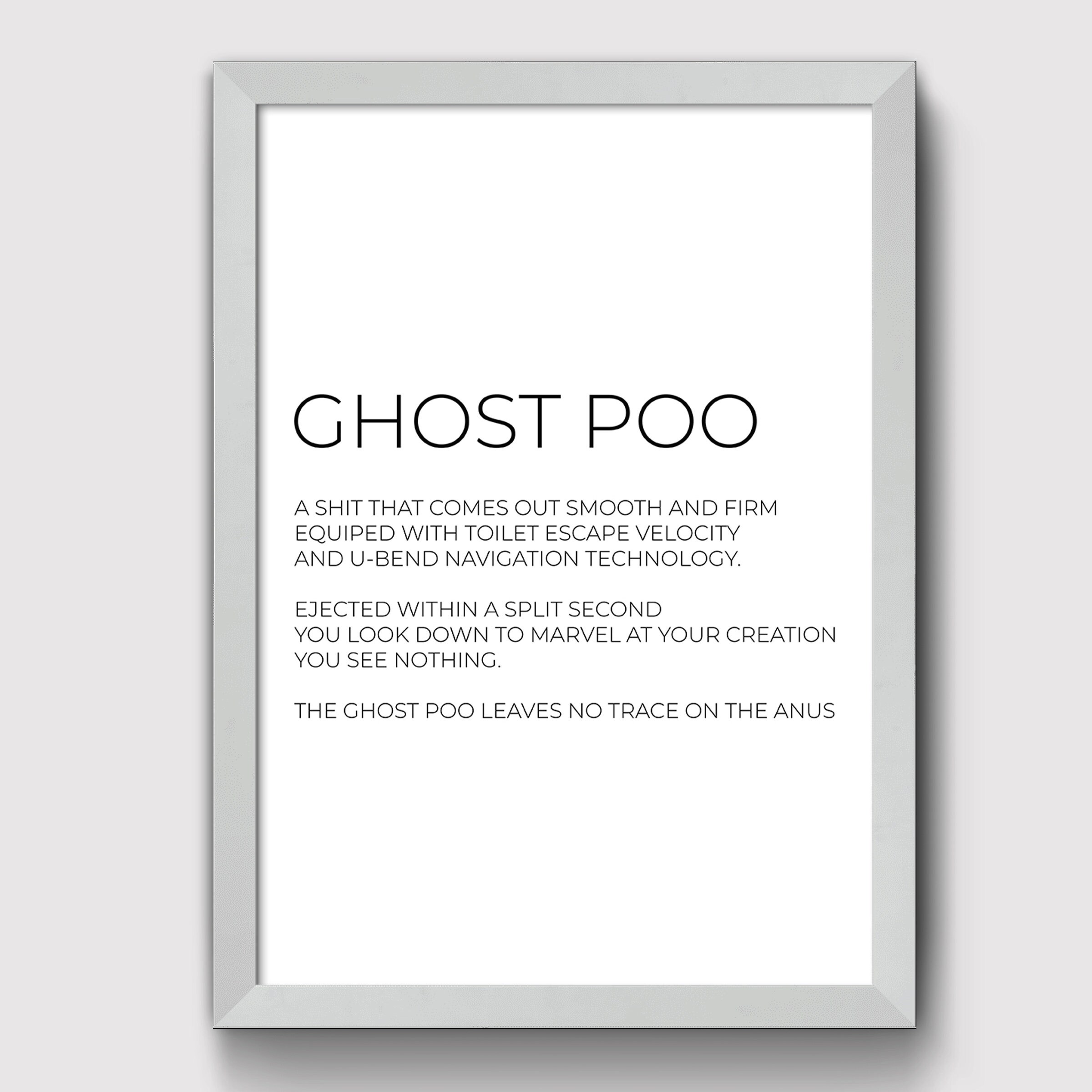 Ghost Poo Print Funny Toilet Poster Print - Etsy