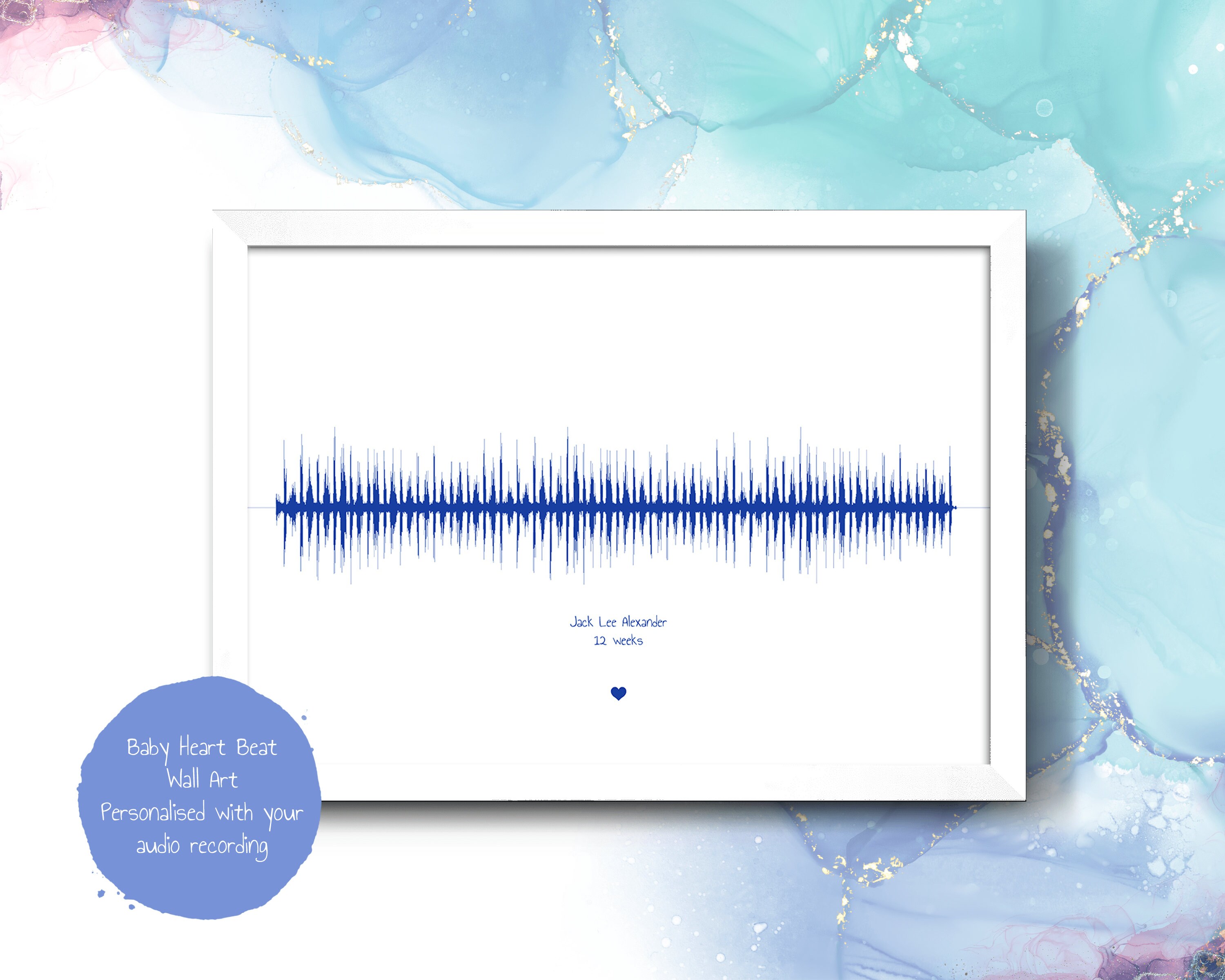Baby Heartbeat Soundwave Art. Framed Print With Any Recording - Etsy UK