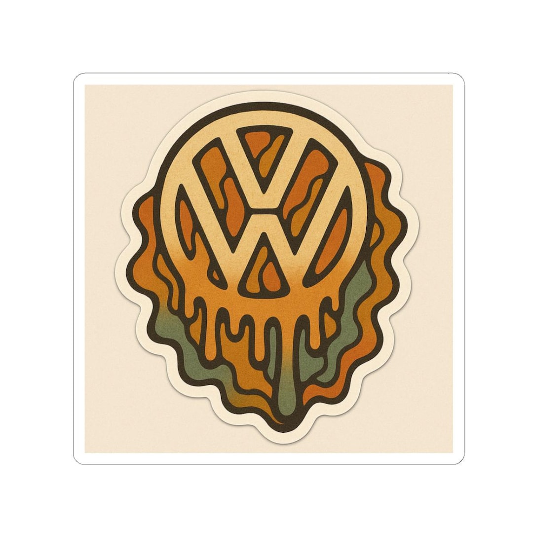 Melting VW Logo Sticker | Kiss-cut Car Decal, Dripping Retro Emblem - Etsy