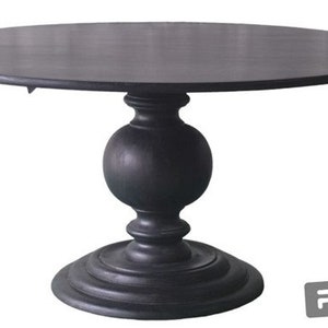 Modern Farmhouse 60 Black Pedestal Base Large 5' Round Kitchen Dining ...