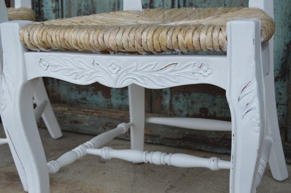 Rustic white ornate carved chair store