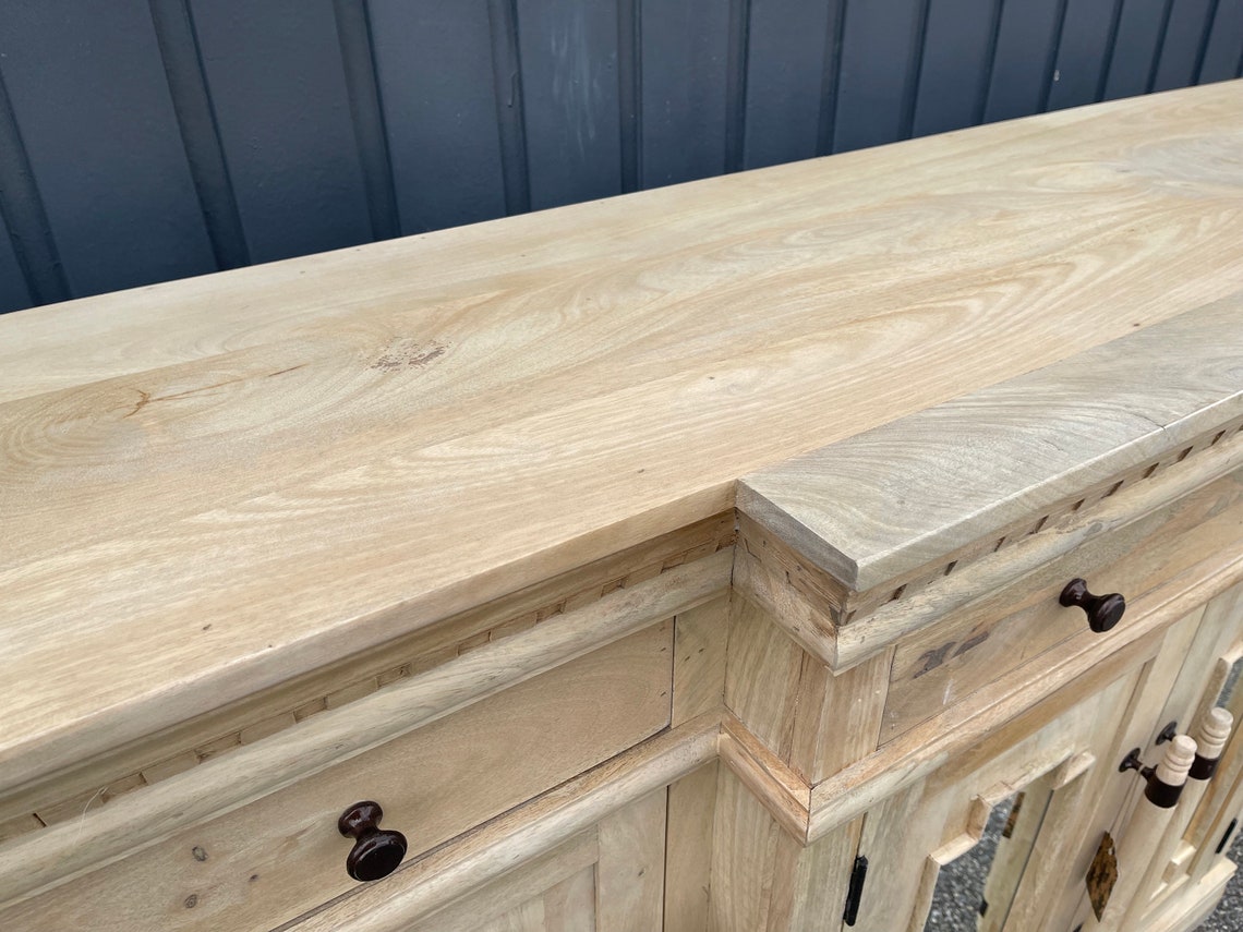 Coastal Sleek Mirror Door Credenza Breakfront Buffet Server - Etsy