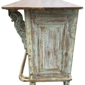 Old West Rustic Wagon Wheel 7' Long Solid Mango Wood Home Coffee Liquor ...