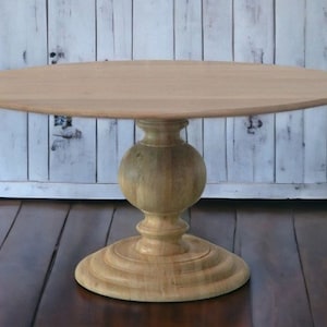 54 Coastal Solid Wood Round Retail Display Pedestal 4 1 2 Dining Table Driftwood Finish Seats 6 Etsy UK