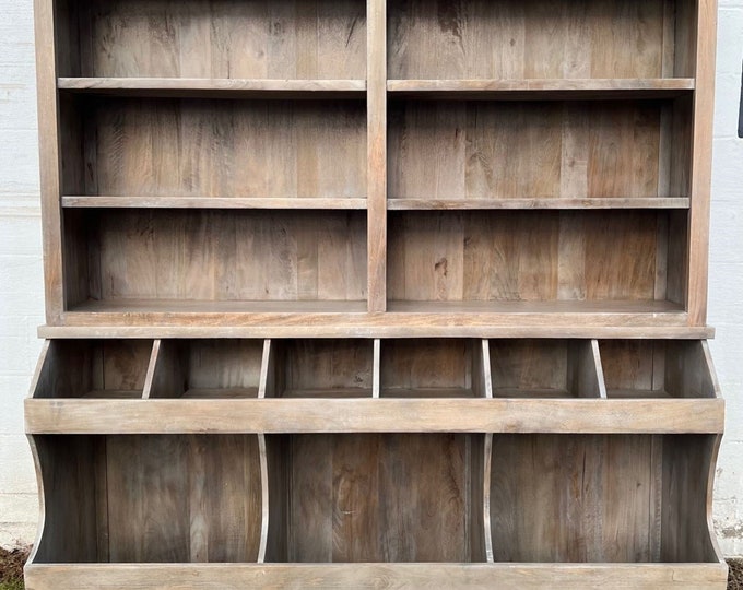 Vintage General Store Style Open Shelf Display Hutch Tall Narrow ...