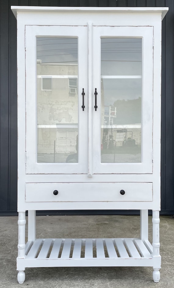 White display cabinet with drawers store