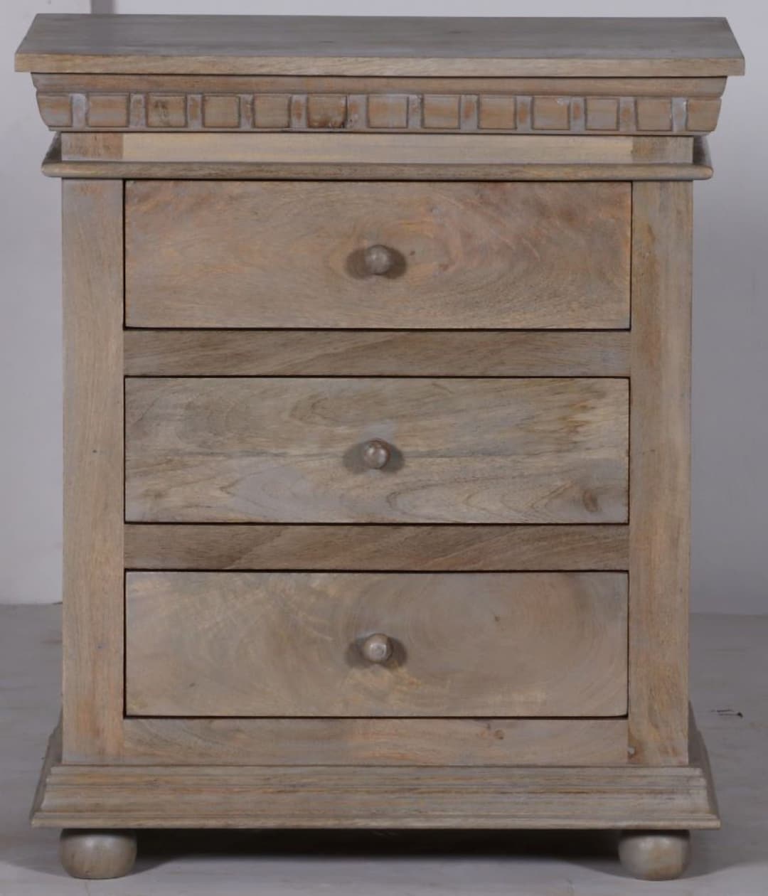 Pair of 2 French Country Chest of Three Drawer Bed Side End Table Set ...