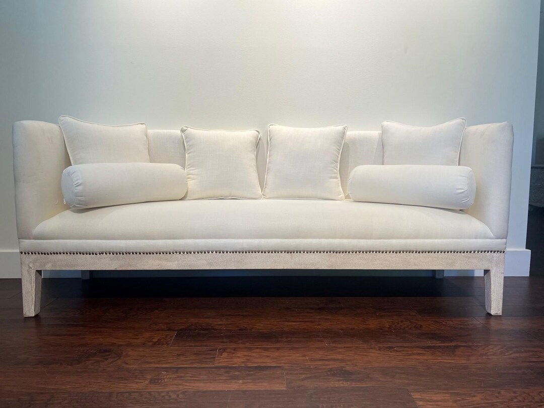 Contemporary White Backless Love Seat Settee End of Bed Bedroom Bench ...