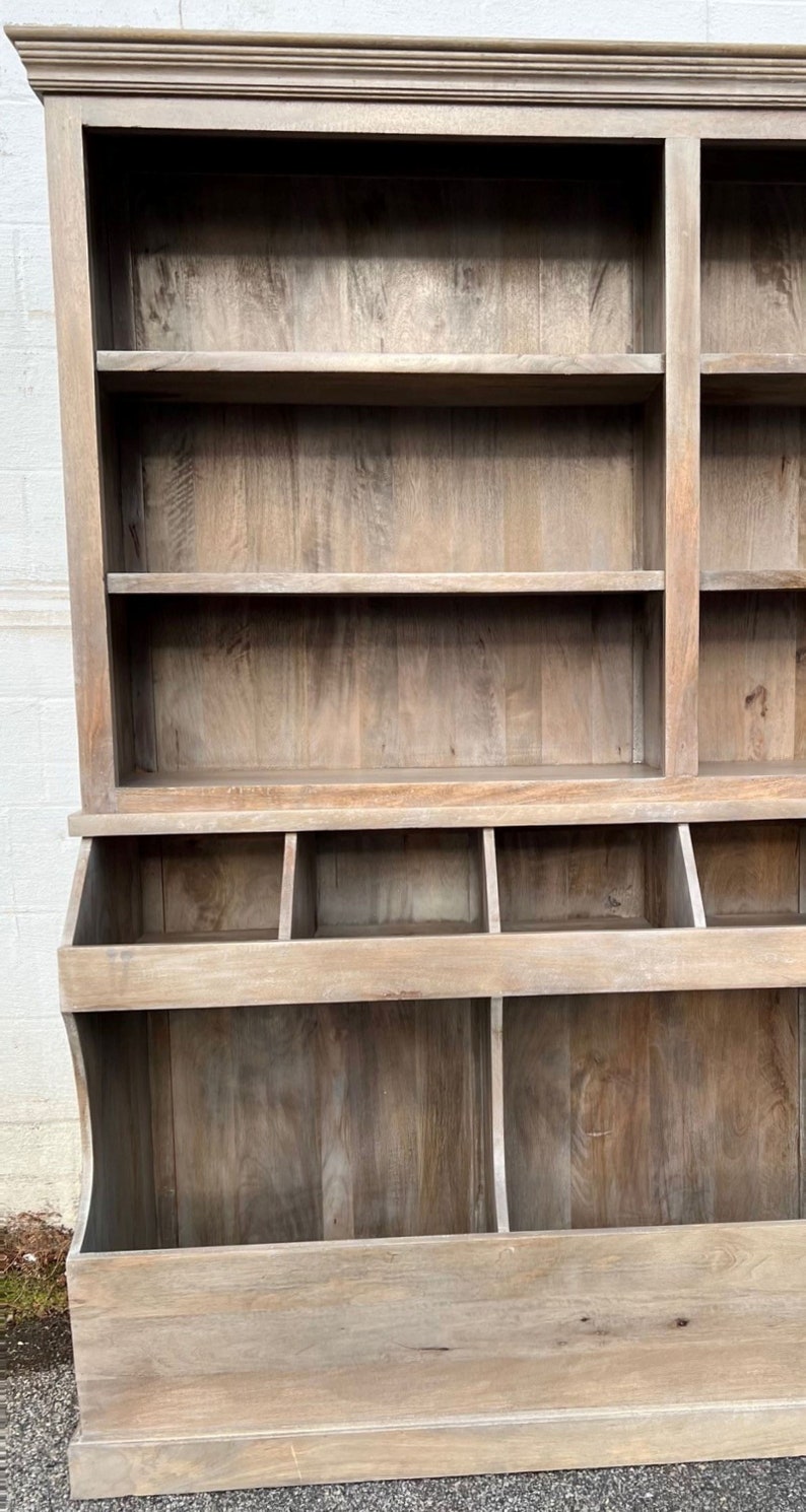 Vintage General Store Style Open Shelf Display Hutch Tall Narrow ...