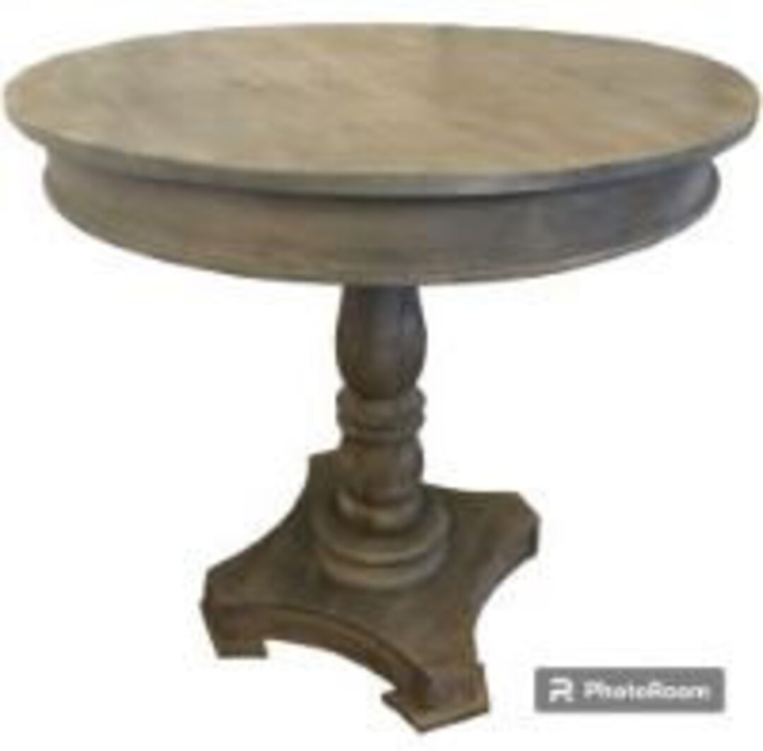 Rustic Round Parlor Lamp Table Solid Wood Chunky Base Accent Table - Etsy